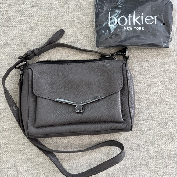 Botkier | Bags | Botkier Charcoal Leather Crossbody Bag | Poshmark